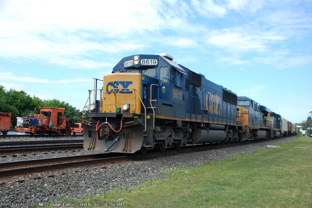 CSX 8619 takes another mixor west.